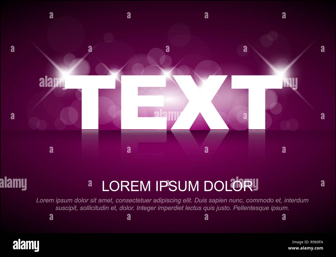 Vector glossy light effect on sample text template Stock Vector Image ...