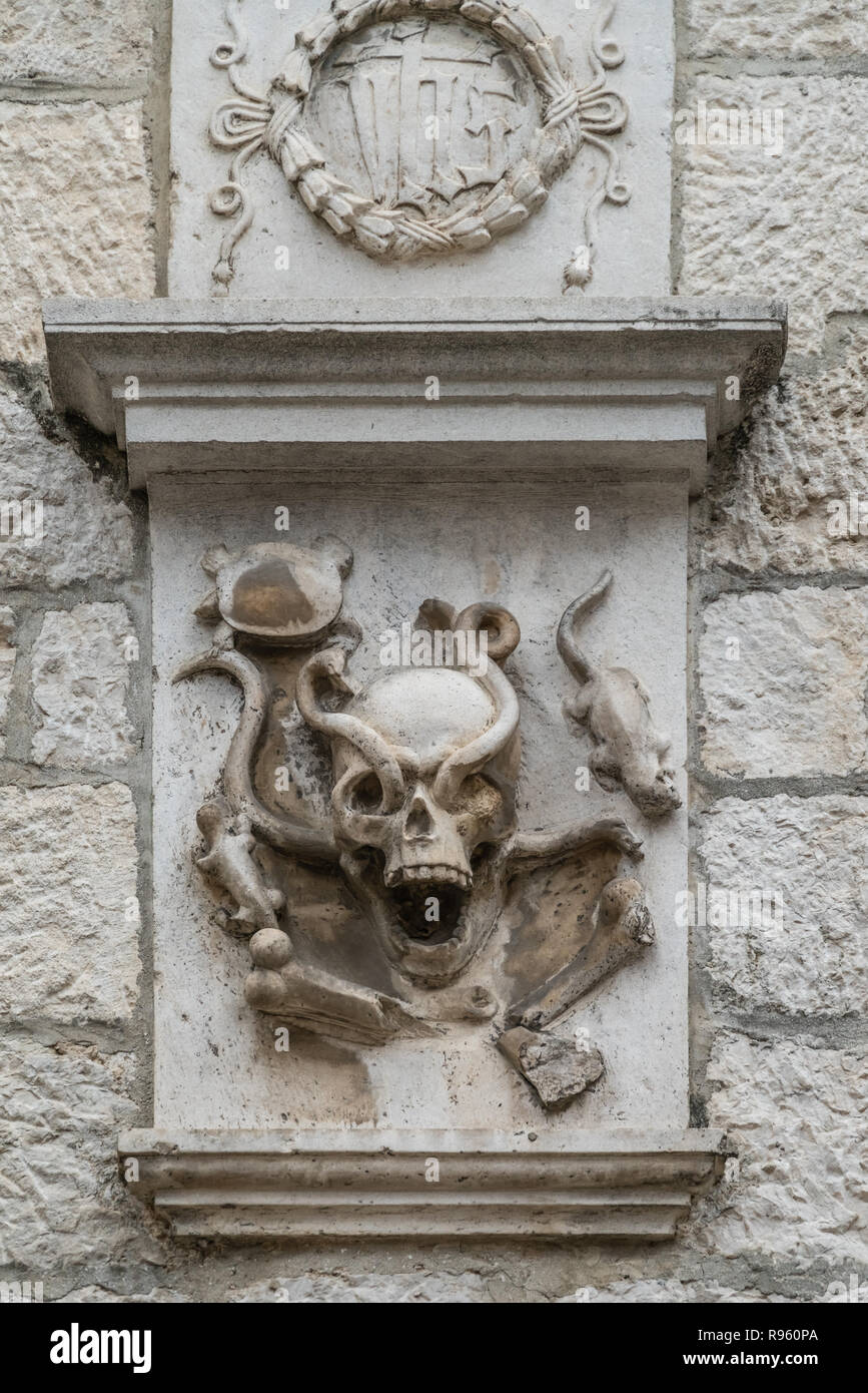 Scary art detail depicting snakes coming out of skull empty eyelids on ...