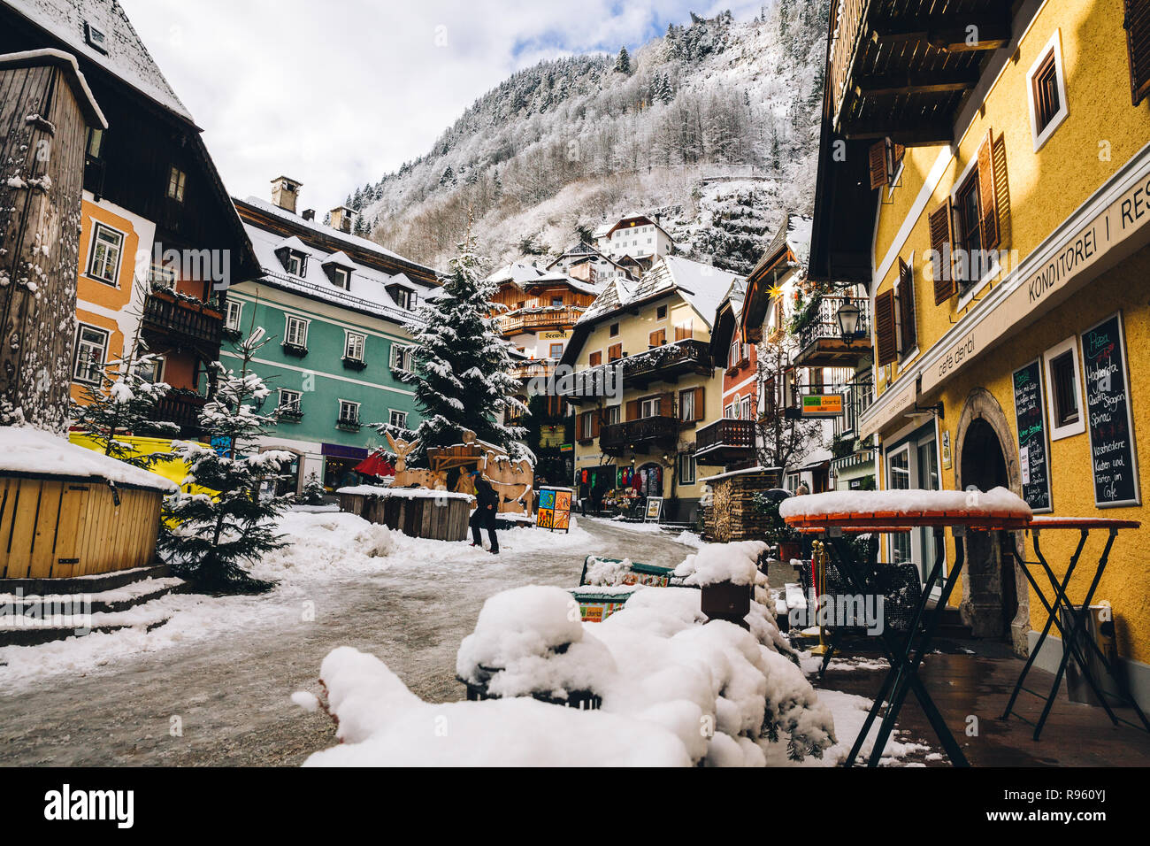 Winter Snow in Hallstatt, Austria Stock Photo - Alamy