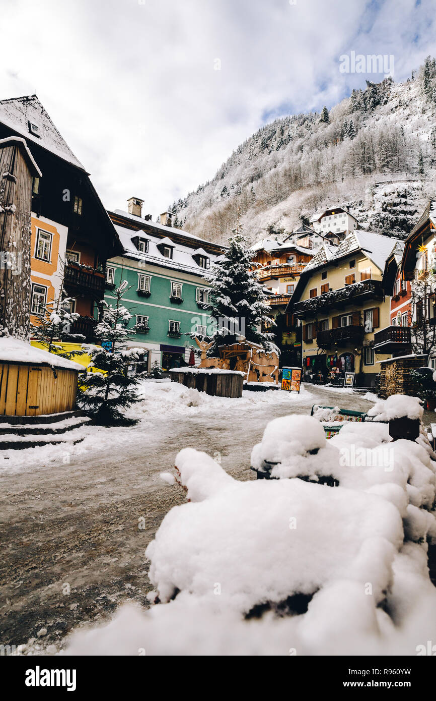 Winter Snow in Hallstatt, Austria Stock Photo - Alamy