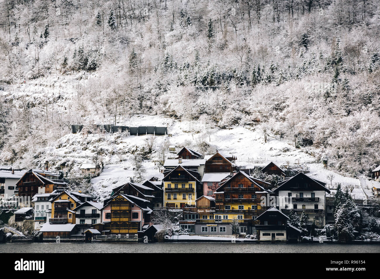 Winter Snow in Hallstatt, Austria Stock Photo - Alamy