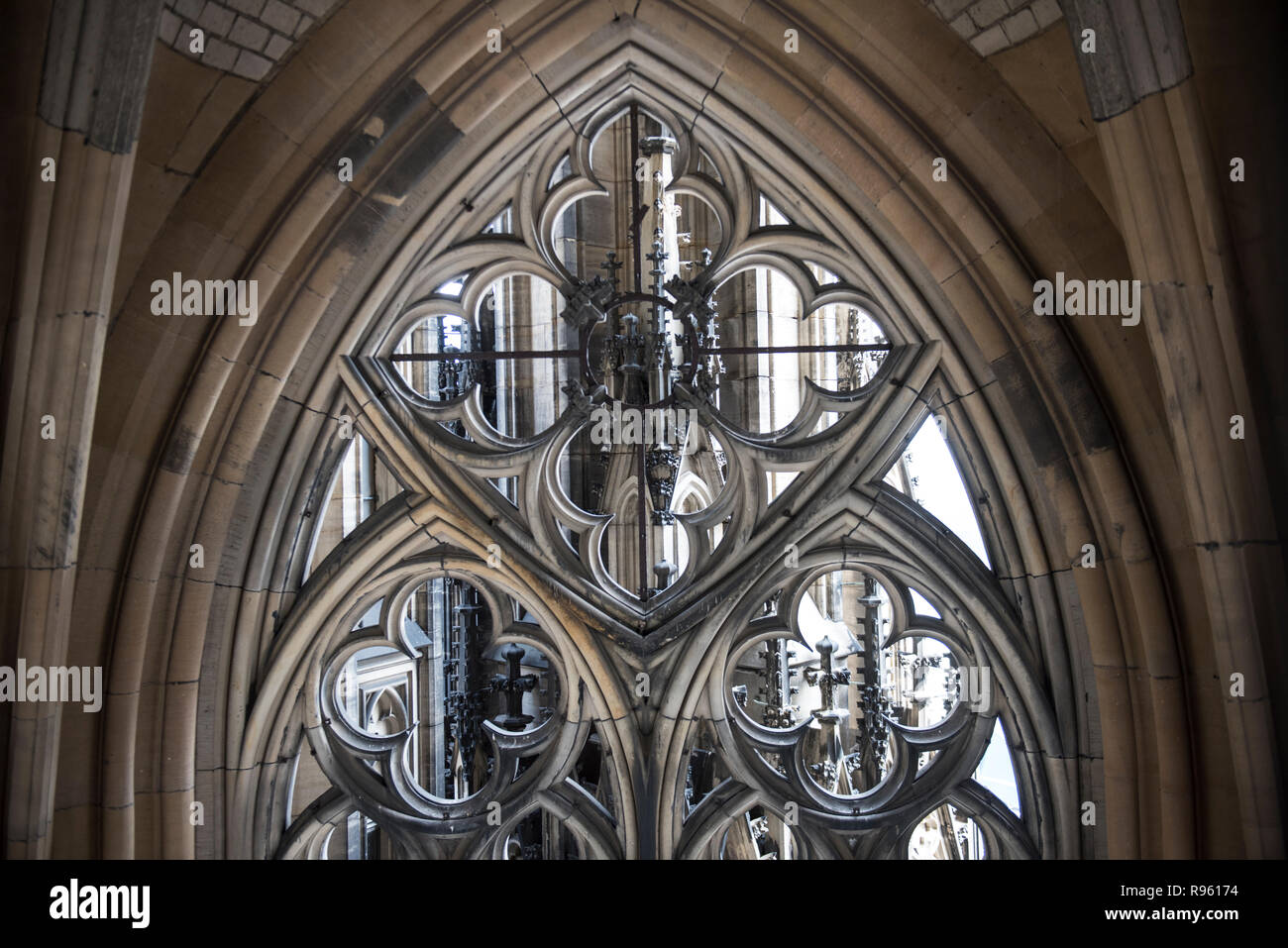 A gothical architecture of an ancient church is seen on this image. The ...