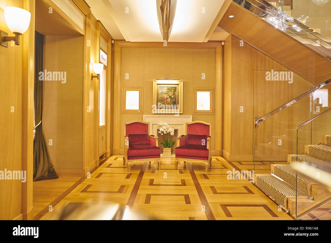 MILAN, ITALY - CIRCA NOVEMBER, 2017: interior of a Chopard store in ...