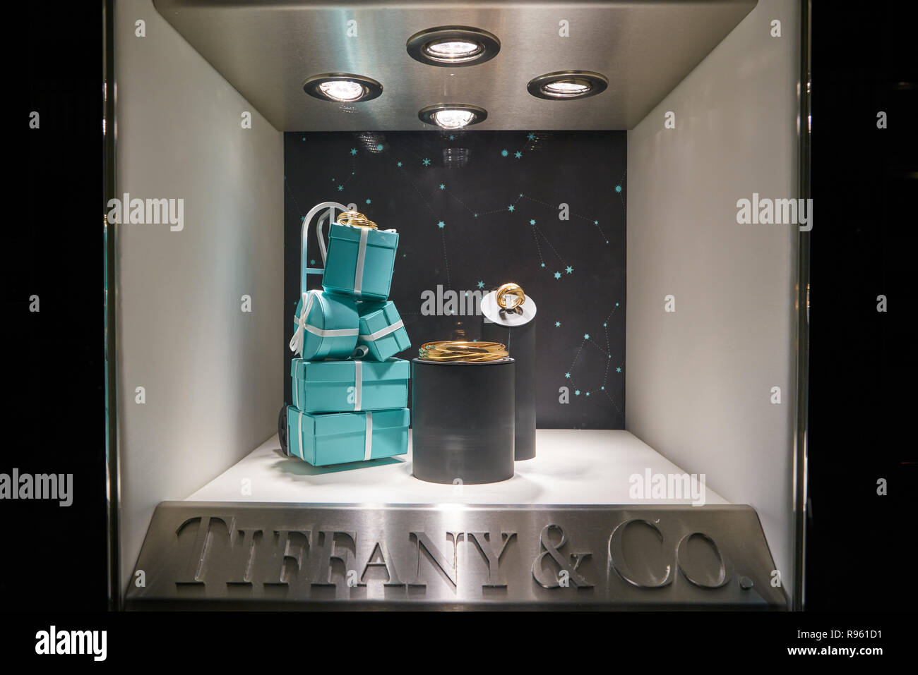 MILAN, ITALY - CIRCA NOVEMBER, 2017: Tiffany's jewellery and iconic ...