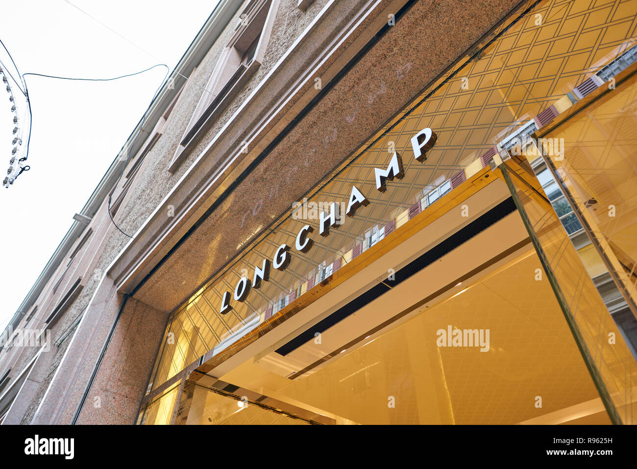 MILAN, ITALY - CIRCA NOVEMBER, 2017: Longchamp sign at a store in Milan ...