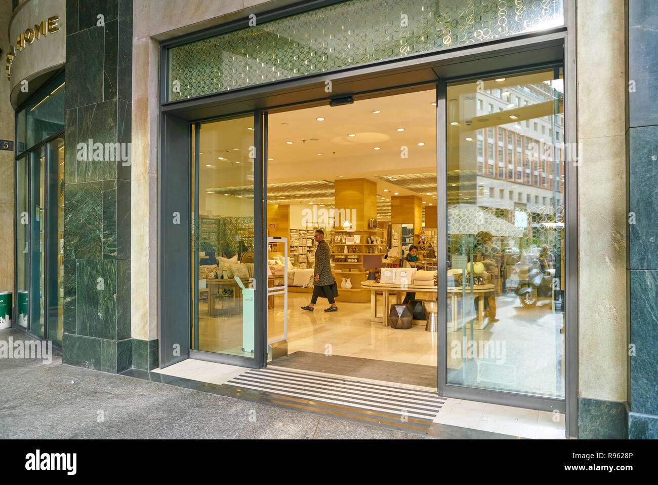 MILAN, ITALY - CIRCA NOVEMBER, 2017: entrance to Zara Home store in ...