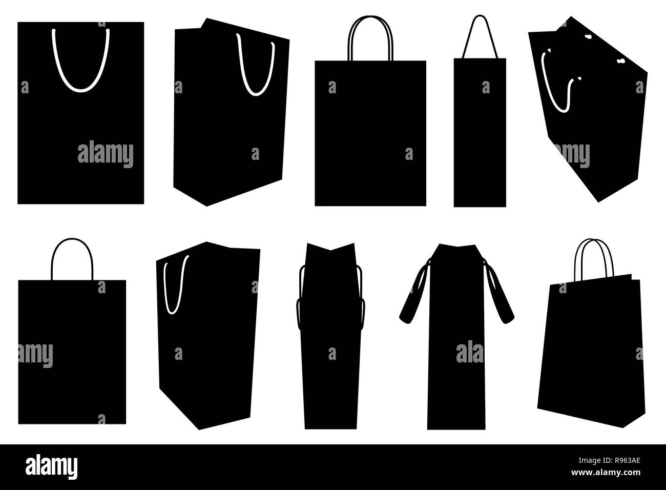 Set of different shopping bags isolated on white Stock Photo - Alamy