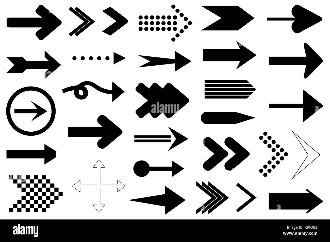 Set of different arrows isolated on white Stock Photo - Alamy