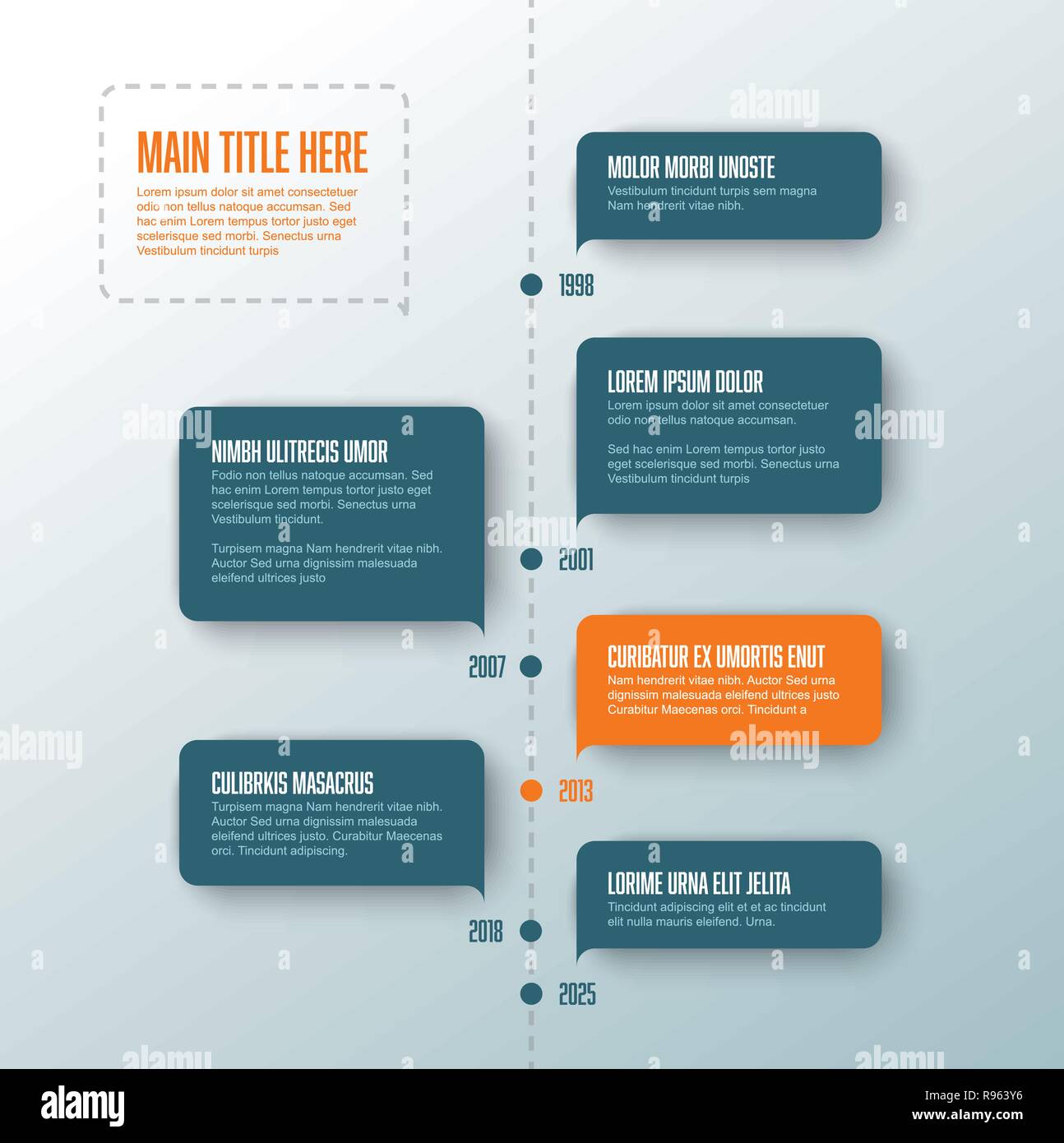Vector vertical infographic timeline template with teal and orange ...