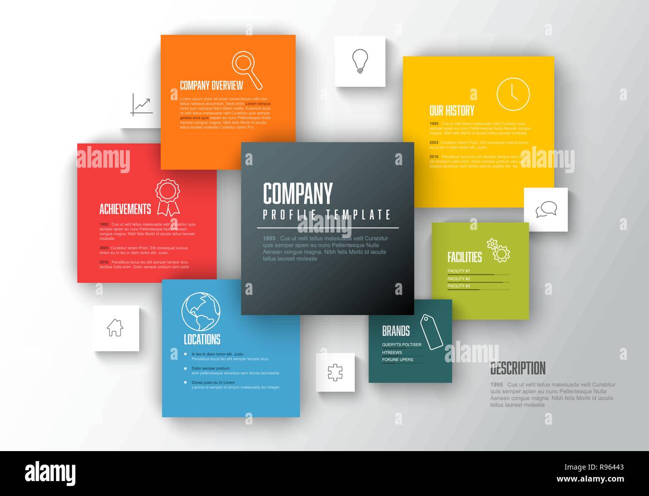 Vector Company infographic overview design template with content in the ...