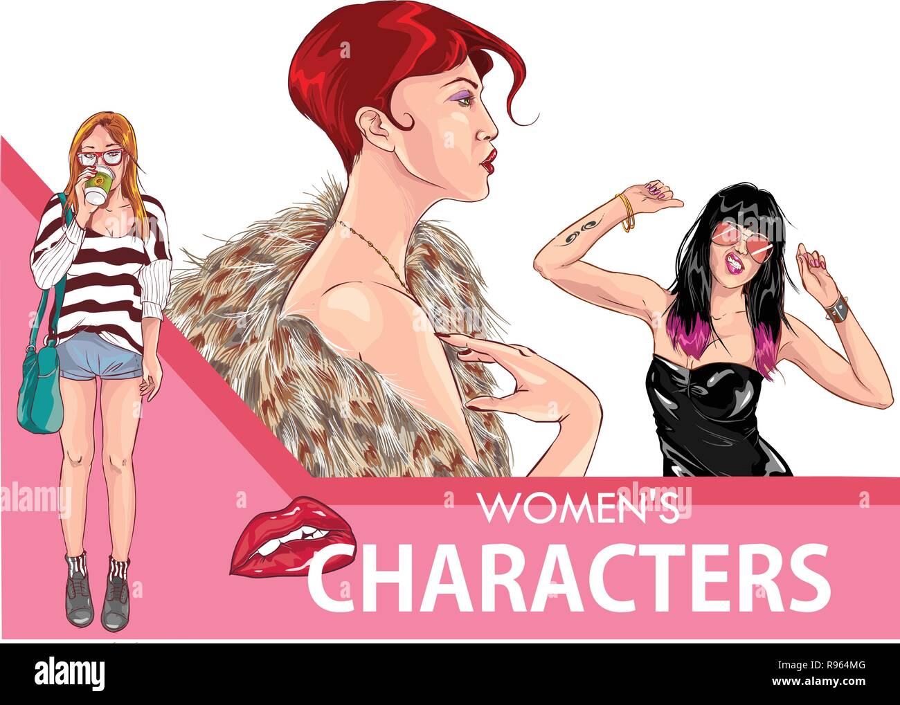 Beautiful Woman Characters Vector Stock Vector Image & Art - Alamy