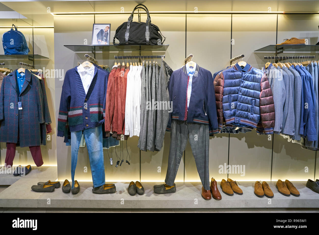 MILAN, ITALY - CIRCA NOVEMBER, 2017: inside a Mango flagship shop in ...