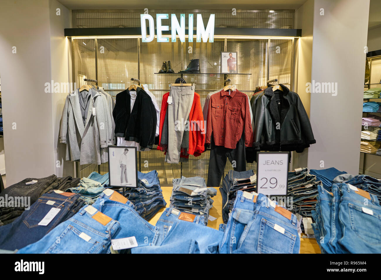 MILAN, ITALY - CIRCA NOVEMBER, 2017: inside a Mango flagship shop in ...