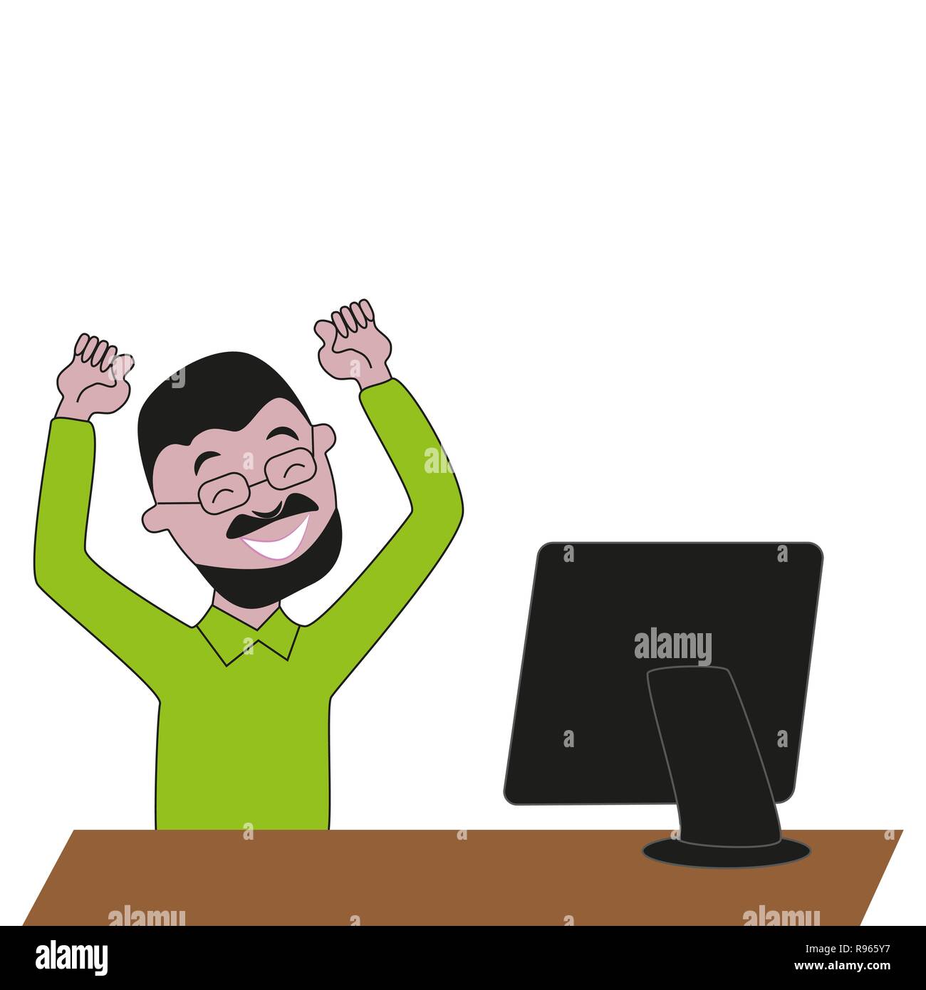 People sitting in front of computer Stock Vector Images - Alamy