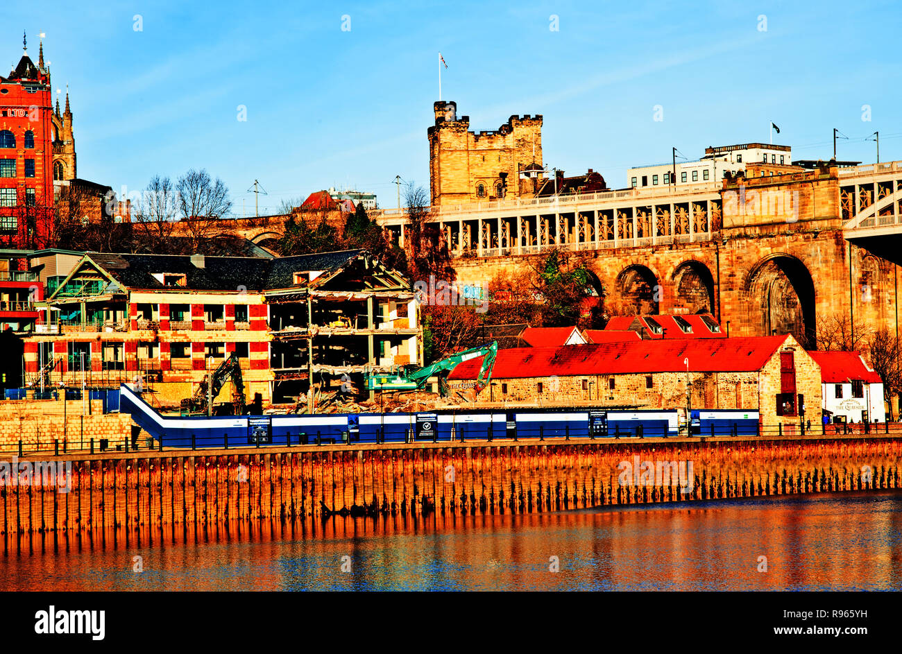 Demolition Work, Newcastle upon Tyne, England Stock Photo - Alamy