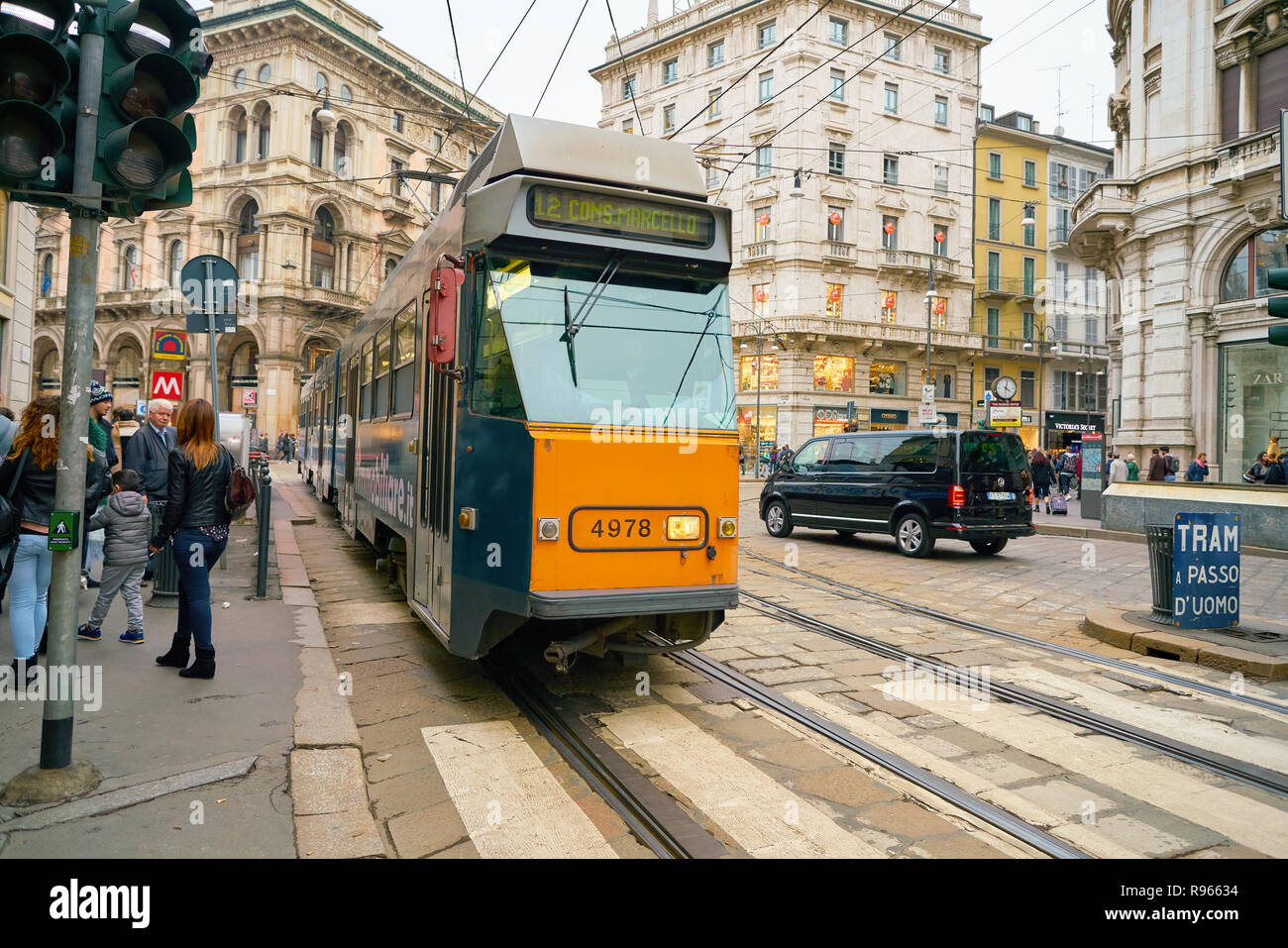 MILAN, ITALY - CIRCA NOVEMBER, 2017: tram in the city of Milan Stock ...