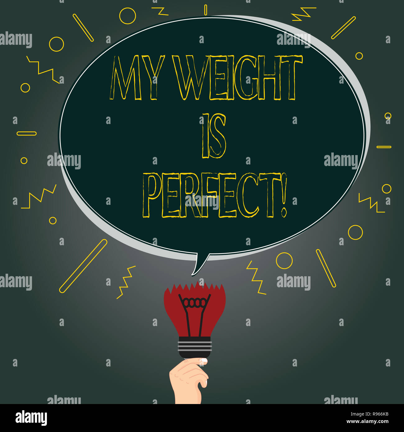 Handwriting text My Weight Is Perfect. Concept meaning Being in great ...