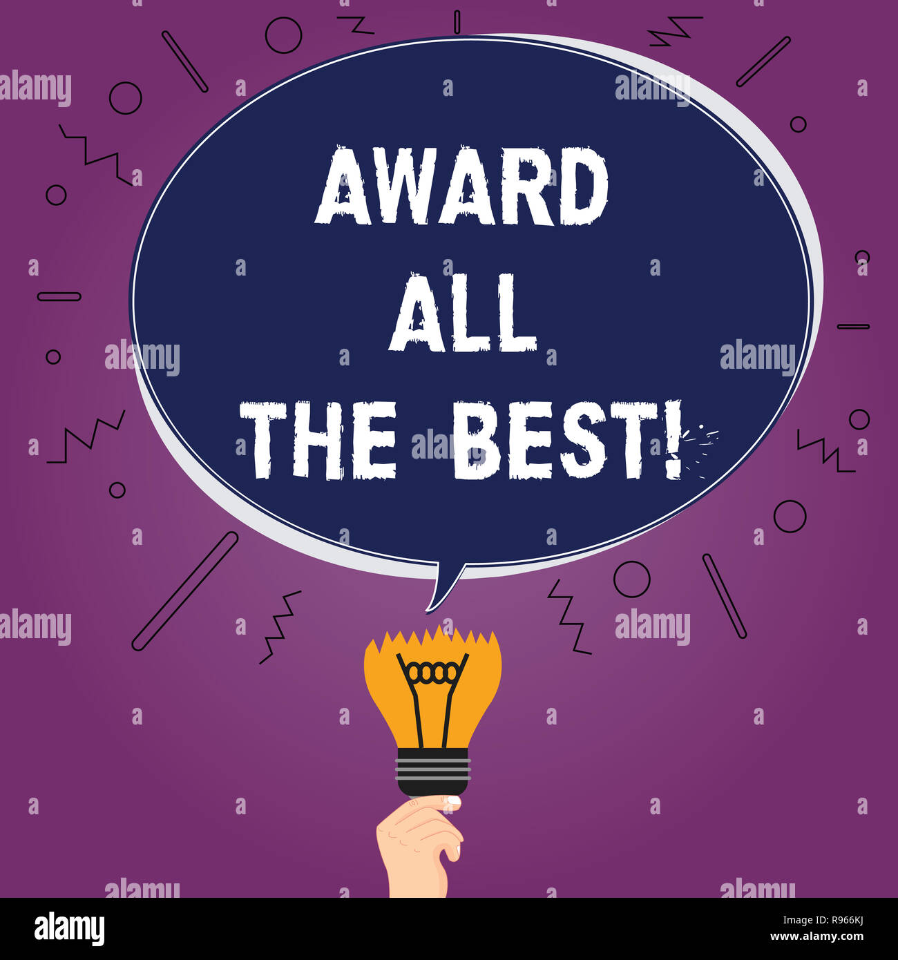 Text sign showing Award All The Best. Conceptual photo Recognize good ...