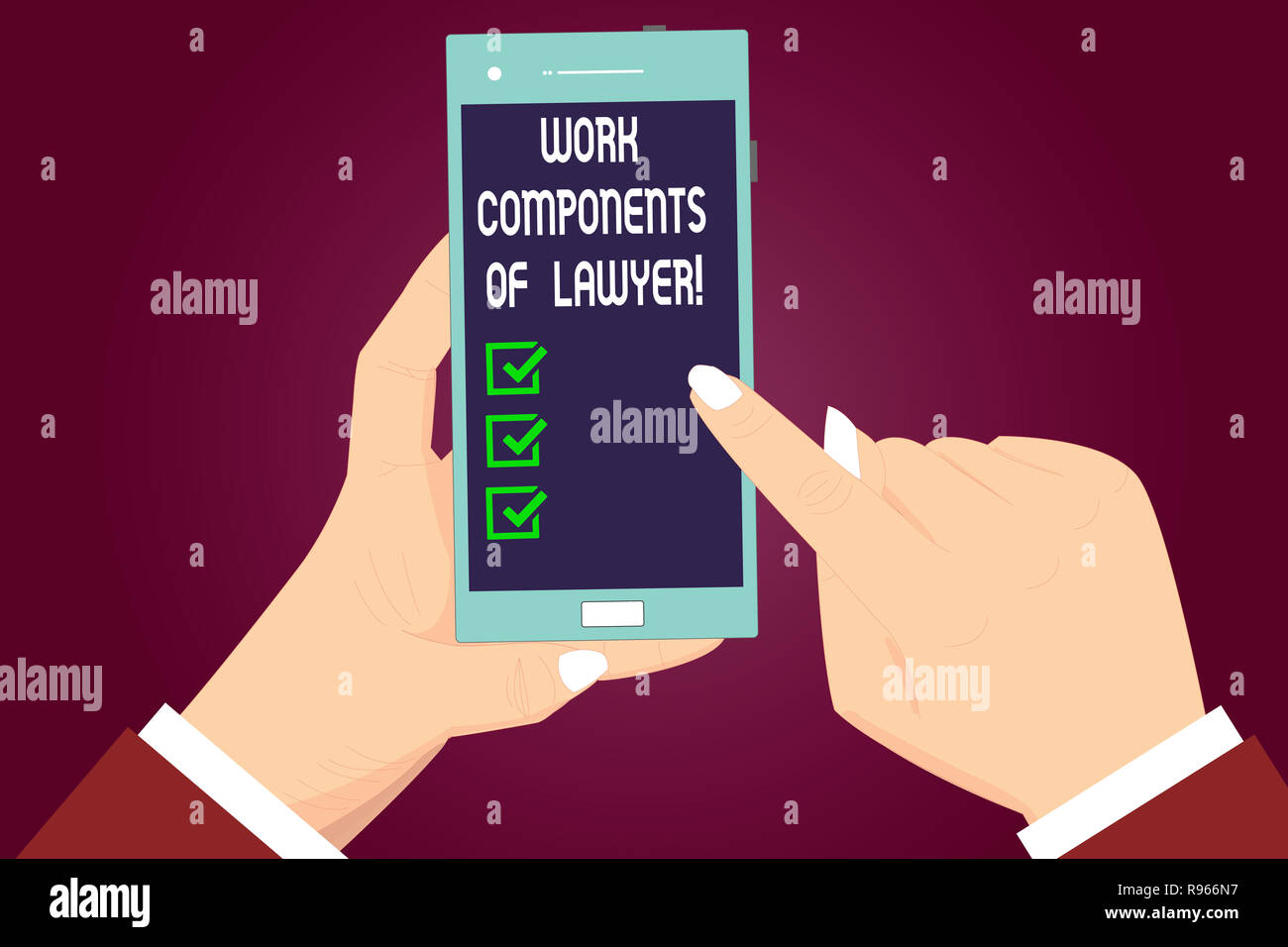 Writing note showing Work Components Of Lawyer. Business photo ...