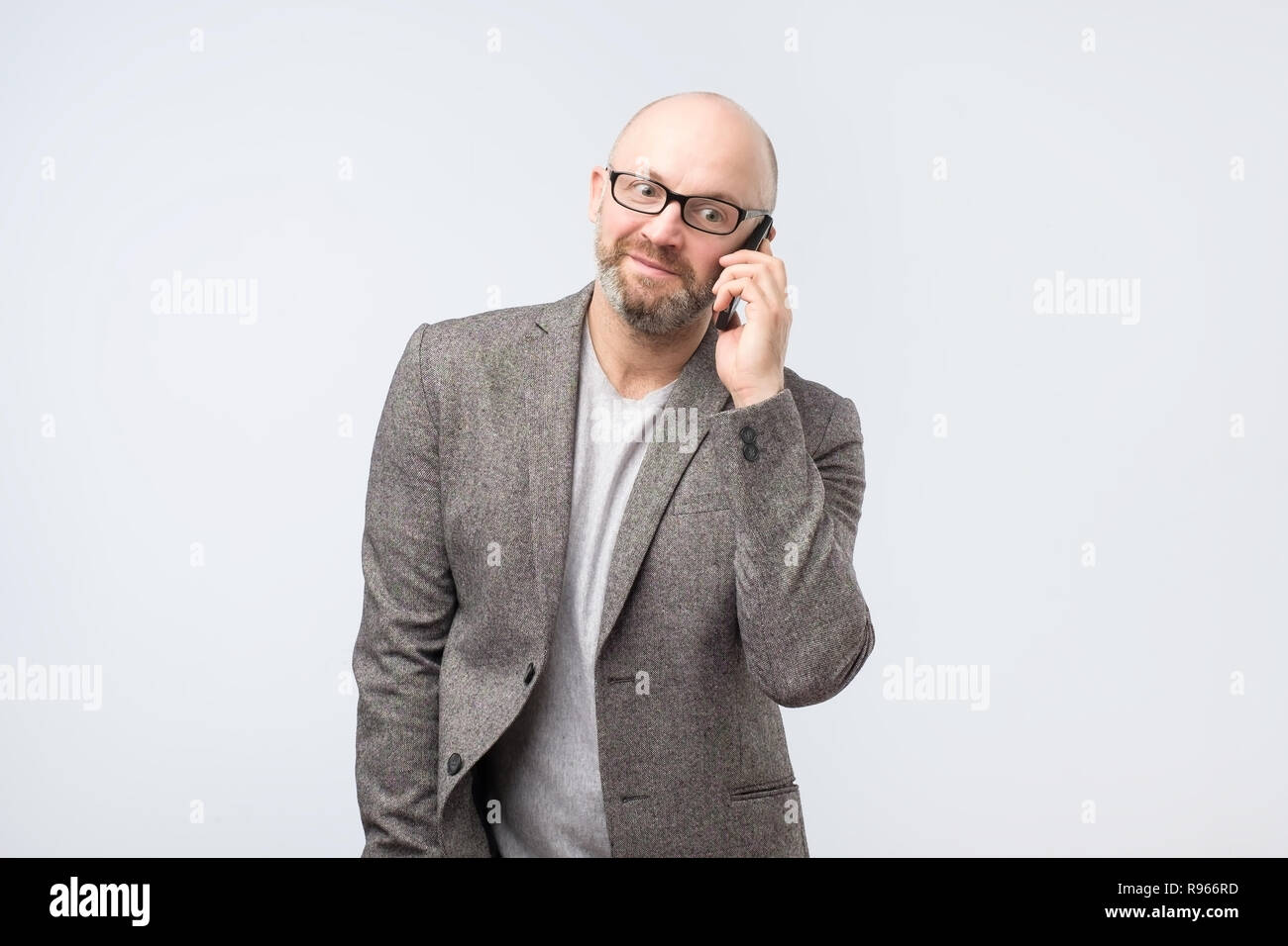 Mature man talking call hi-res stock photography and images - Alamy