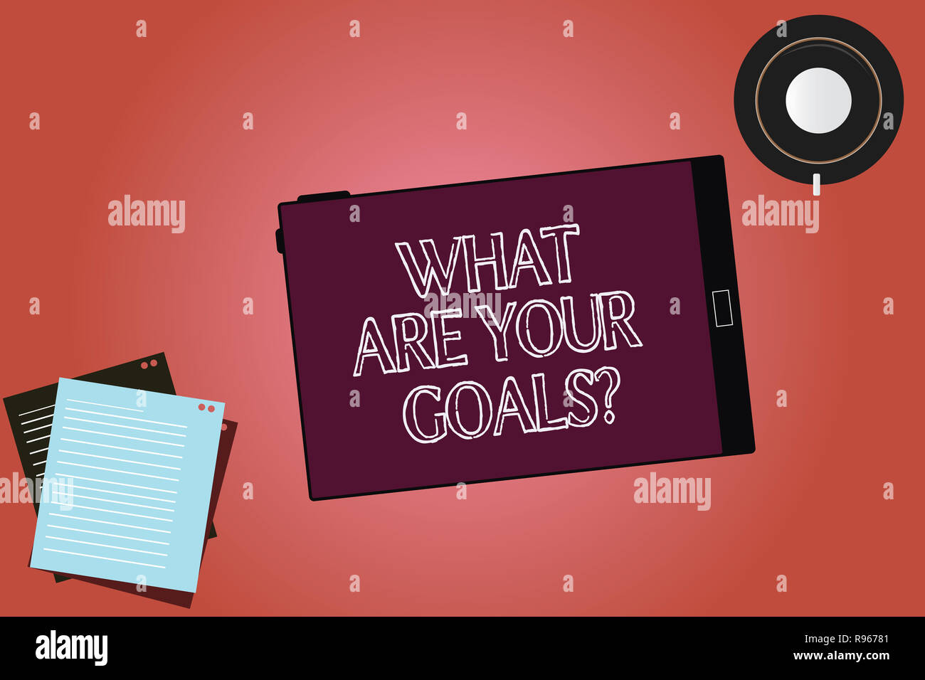 Text sign showing What Are Your Goals. Conceptual photo Tell us your ...