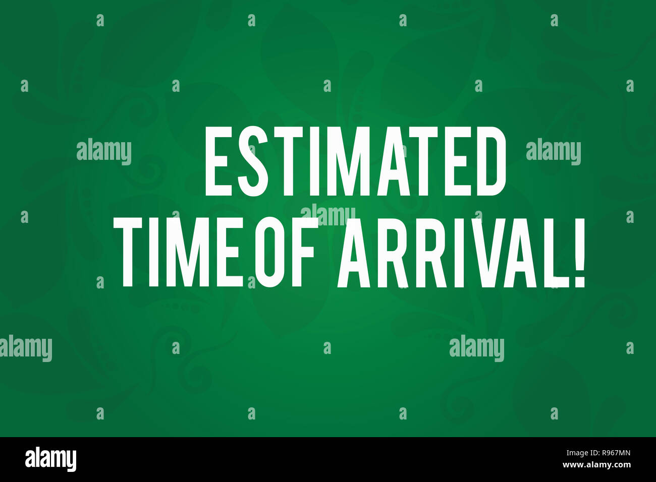 Writing note showing Estimated Time Of Arrival. Business photo ...