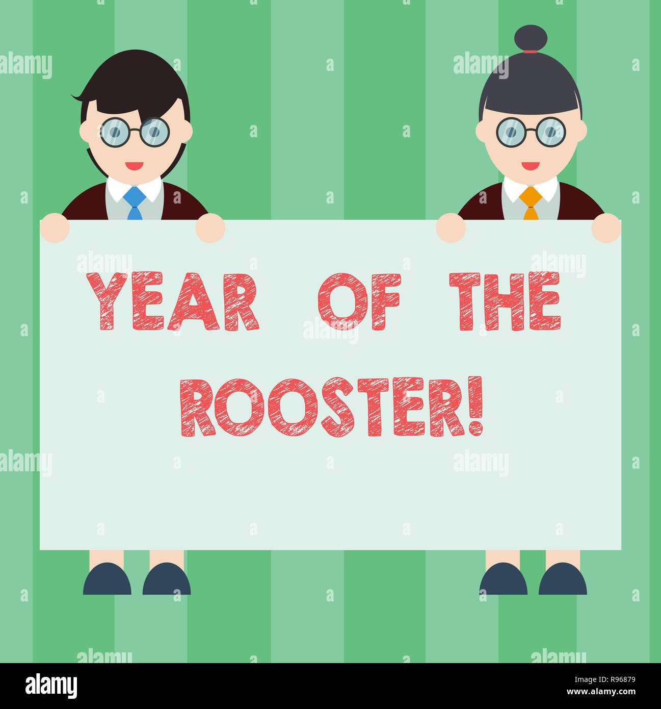 Handwriting text writing Year Of The Rooster. Concept meaning Chinese ...