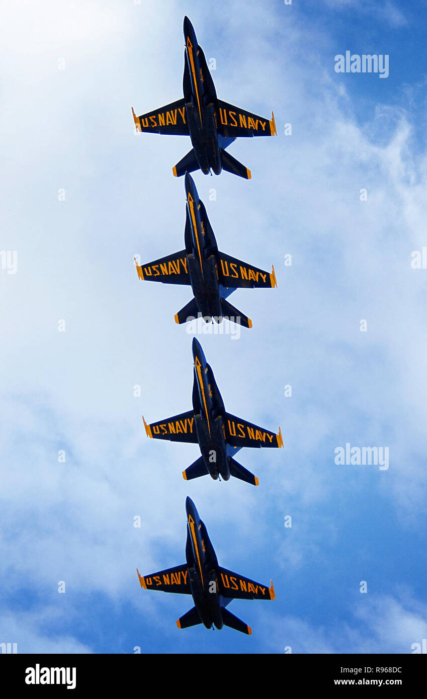 The U.S. Navy's Flight Demonstration Team, the Blue Angels, perform a ...