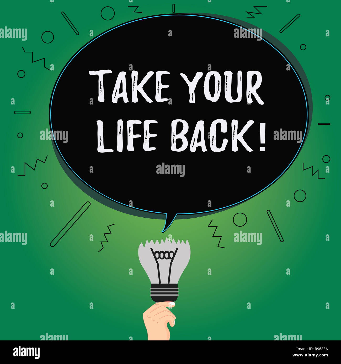 Text sign showing Take Your Life Back. Conceptual photo Have a balanced ...