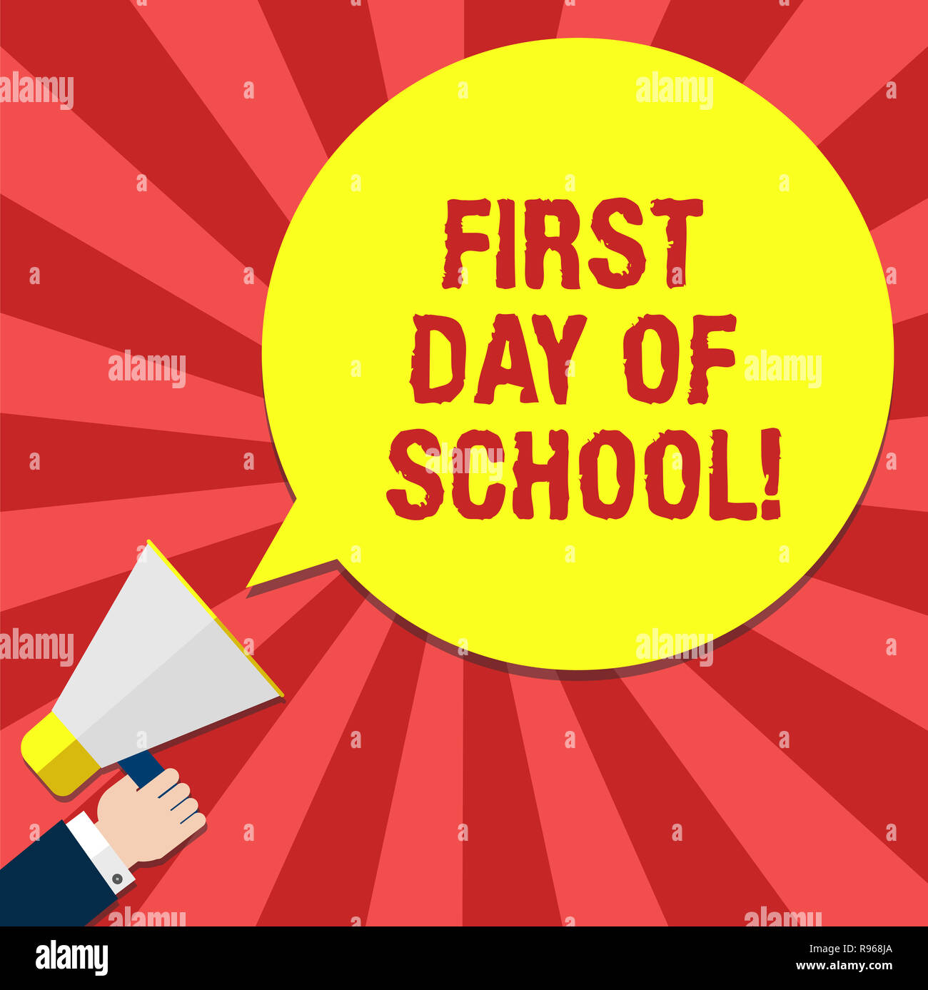 Handwriting text writing First Day Of School. Concept meaning Return to ...