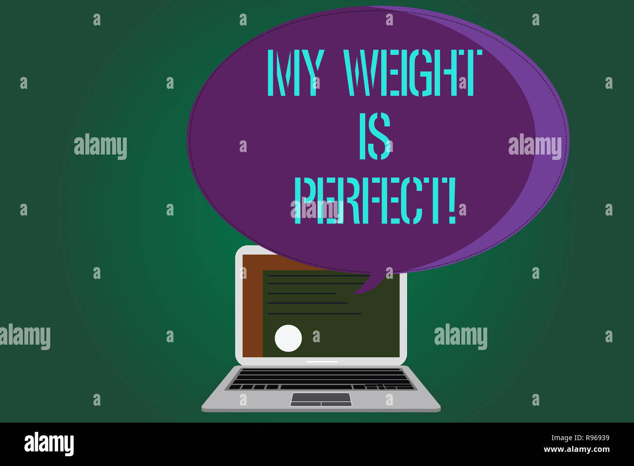 Word writing text My Weight Is Perfect. Business concept for Being in ...