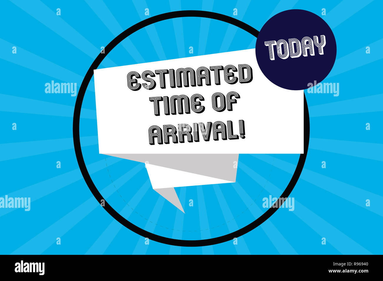 Handwriting text Estimated Time Of Arrival. Concept meaning Hours at ...