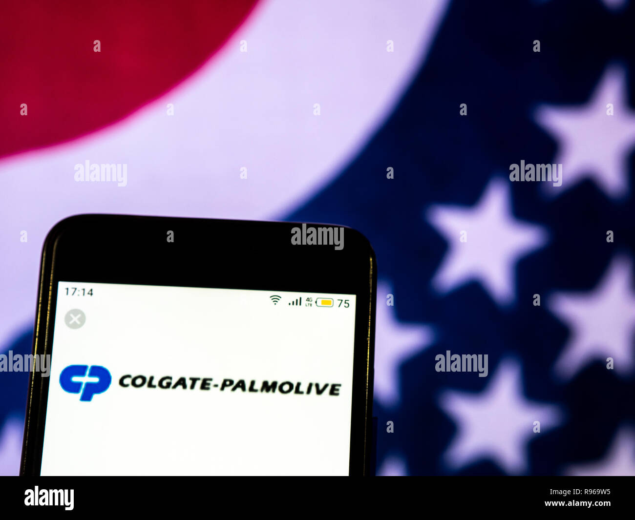 Colgate-Palmolive Manufacturing company logo seen displayed on smart ...
