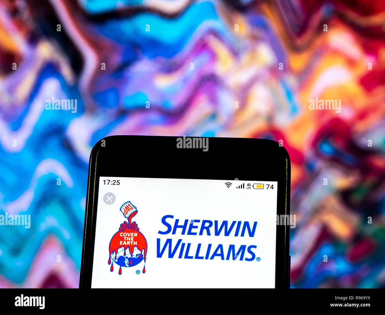 Sherwin-Williams Paint and coating manufacturing company logo seen ...