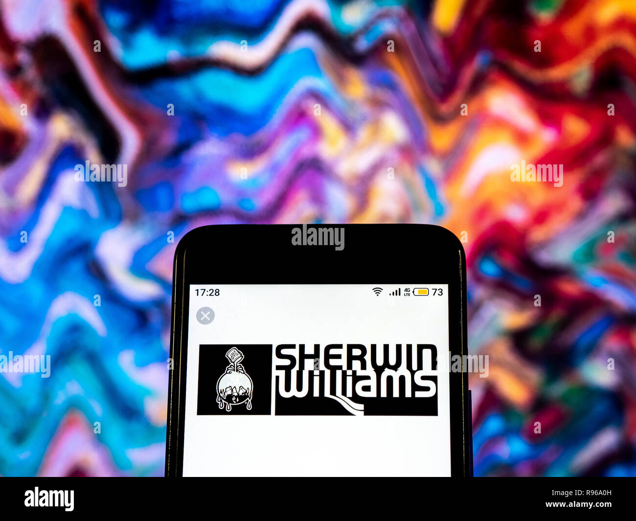 Sherwin-Williams Paint and coating manufacturing company logo seen ...
