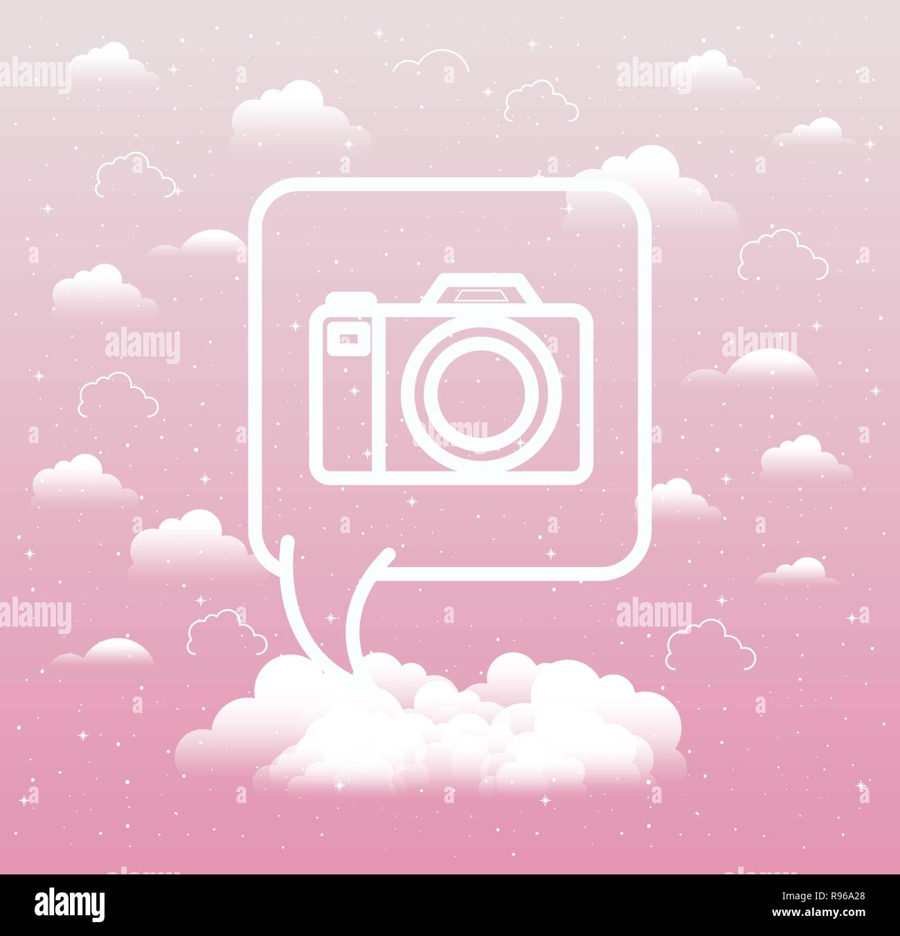 speech bubble with camera photographic trend icon Stock Vector Image ...