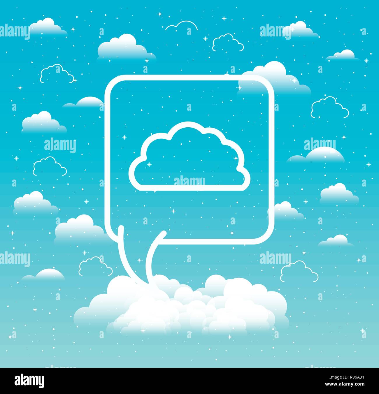 speech bubble with cloud computing trend icon Stock Vector Image & Art ...