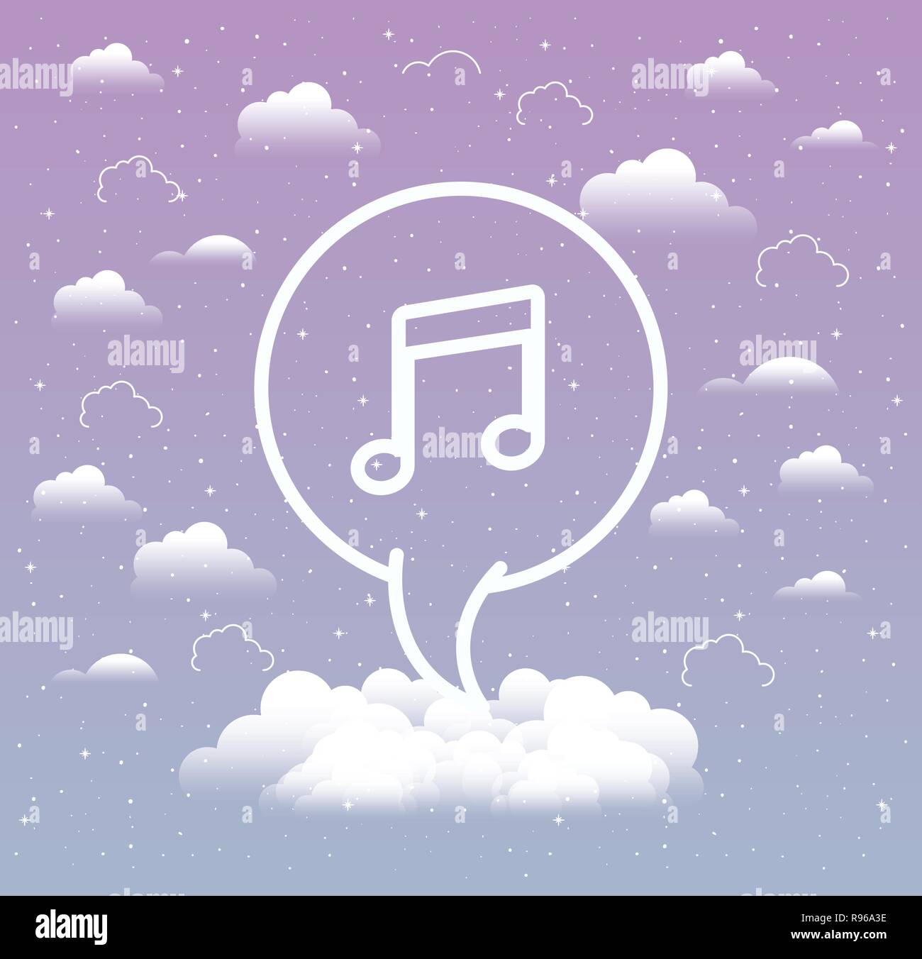 speech bubble with music note trend icon Stock Vector Image & Art - Alamy