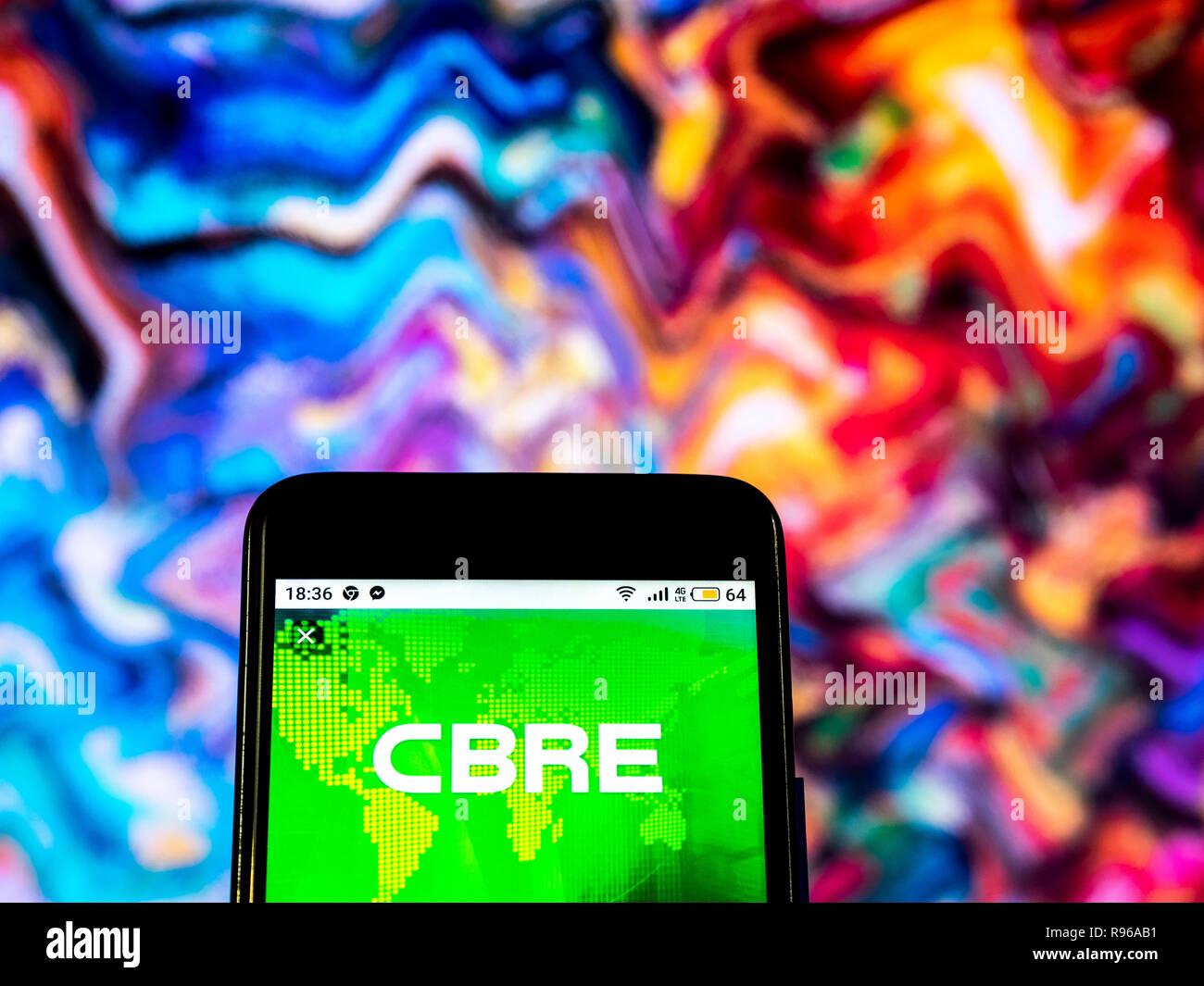 CBRE Group Real estate company logo seen displayed on smart phone Stock ...