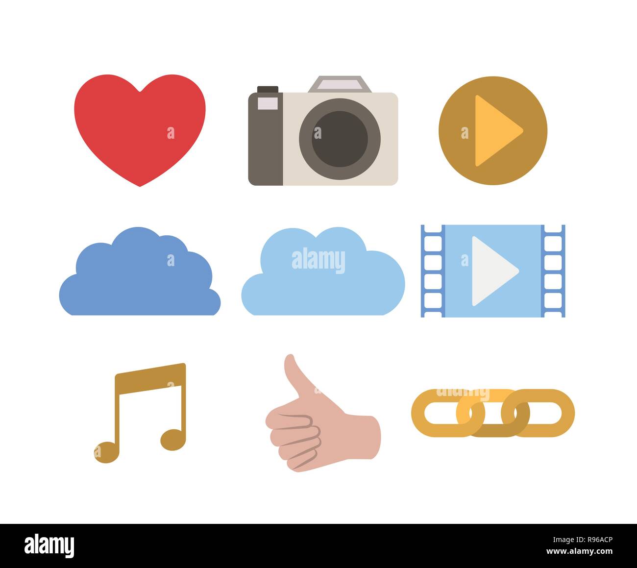 social media trend set icons Stock Vector Image & Art - Alamy