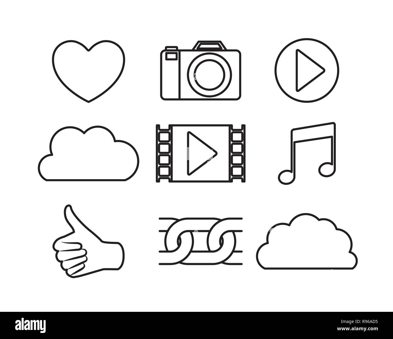 social media trend set icons Stock Vector Image & Art - Alamy