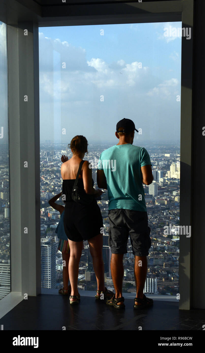 Enjoying the views of Bangkok from the 74th observation floor in the ...