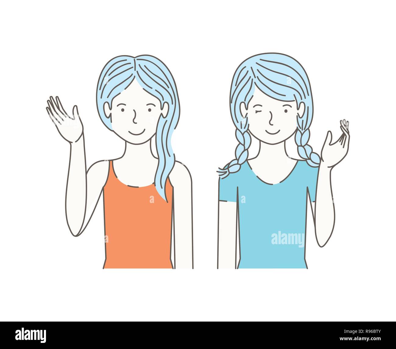couple of girls talking avatars characters Stock Vector Image & Art - Alamy