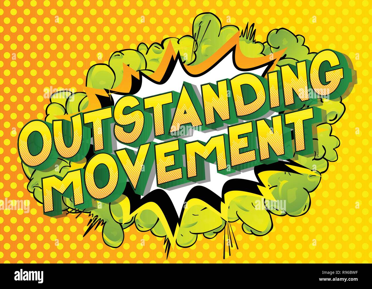 Outstanding Movement - Vector illustrated comic book style phrase on ...