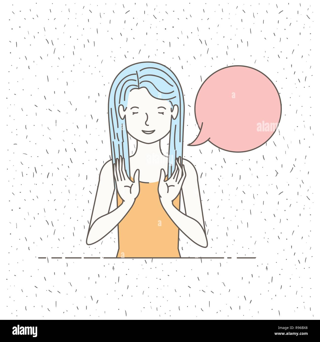 Cartoon girl talking comic Cut Out Stock Images & Pictures - Alamy