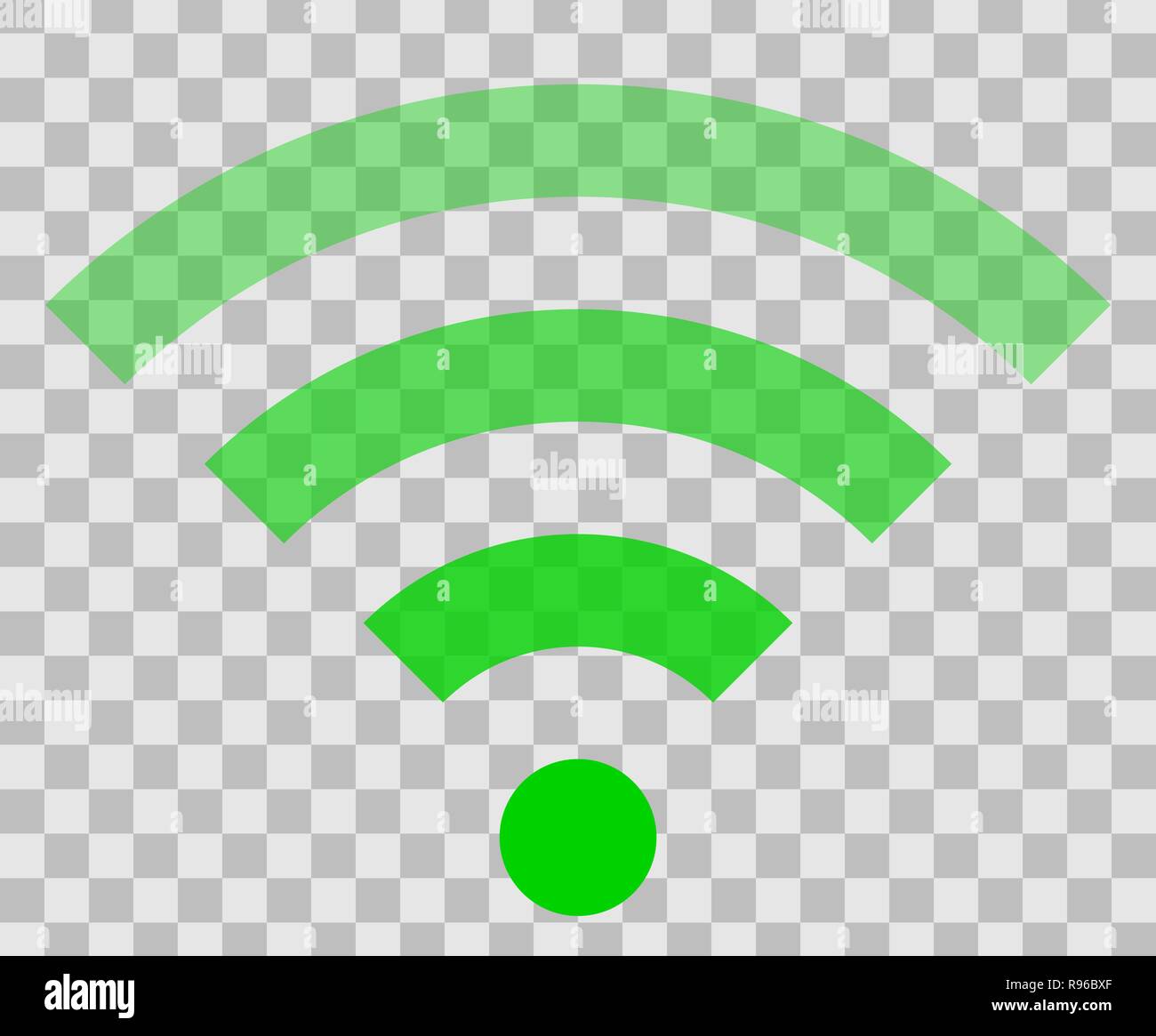 Wifi symbol icon - green simple transparent, isolated - vector ...