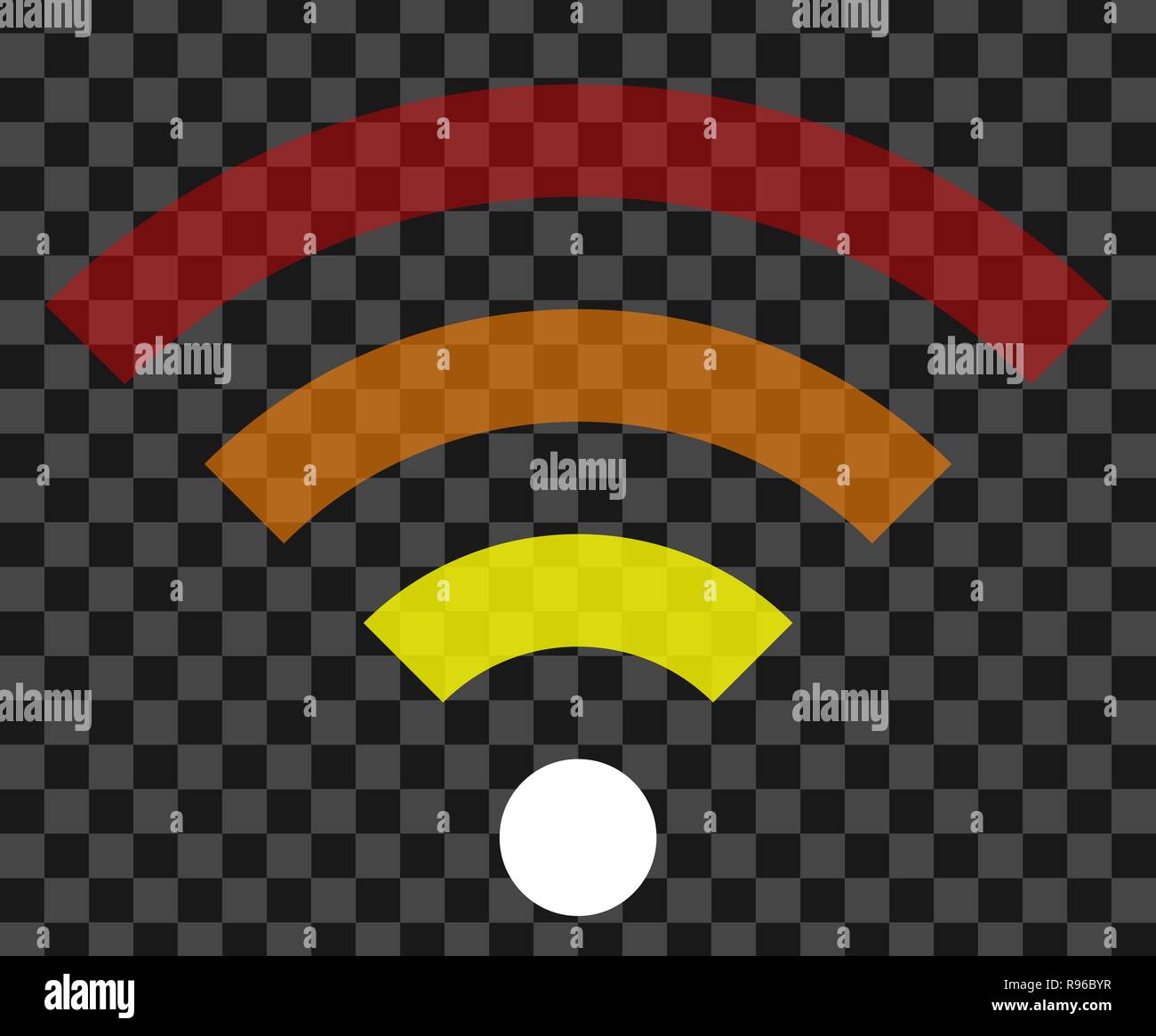 Wifi symbol icon - colorful simple transparent, isolated - vector ...