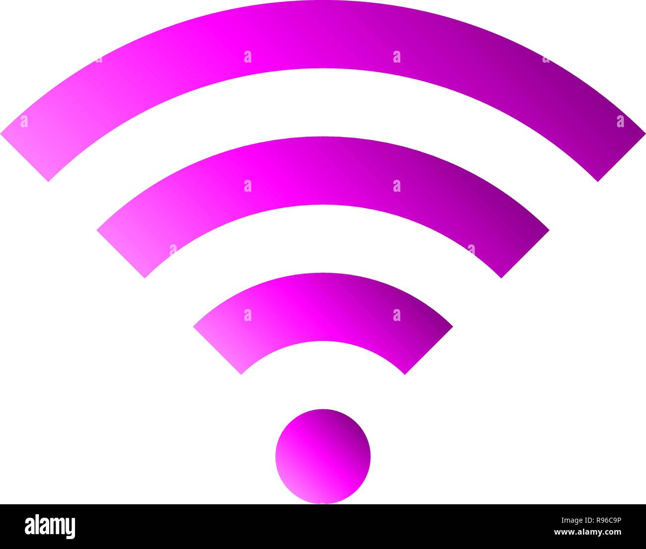 Wifi symbol icon - purple simple gradient, isolated - vector ...