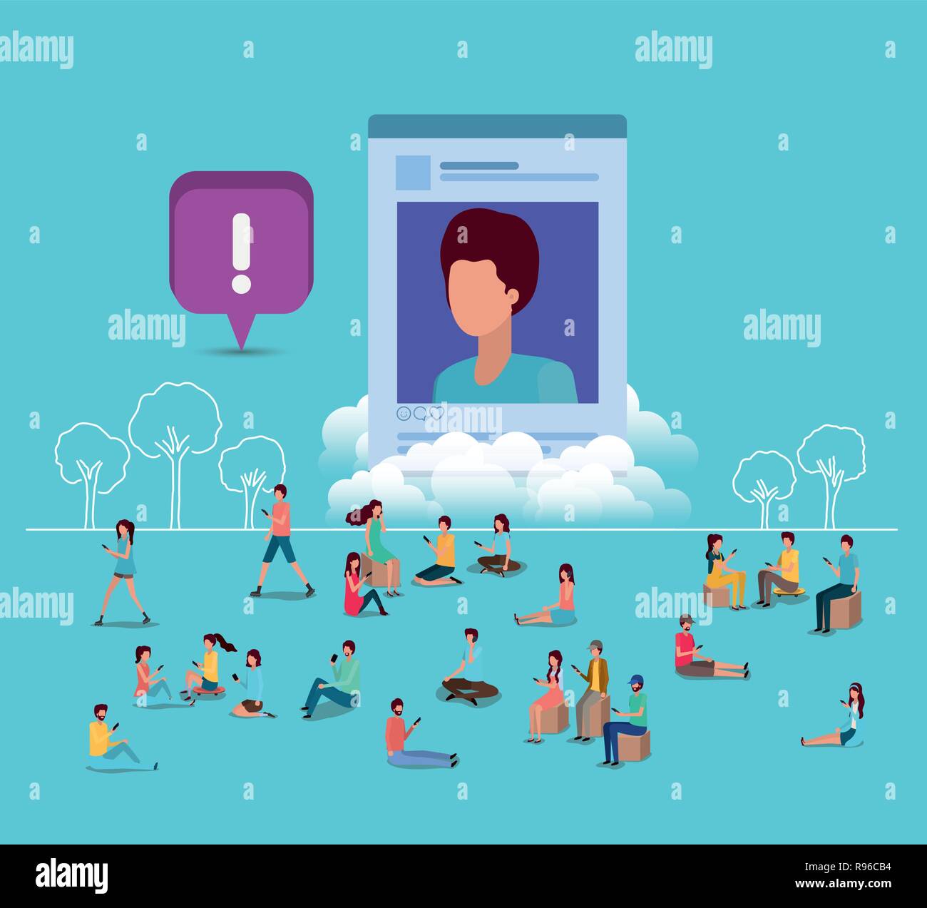 social community with man profile picture Stock Vector Image & Art - Alamy