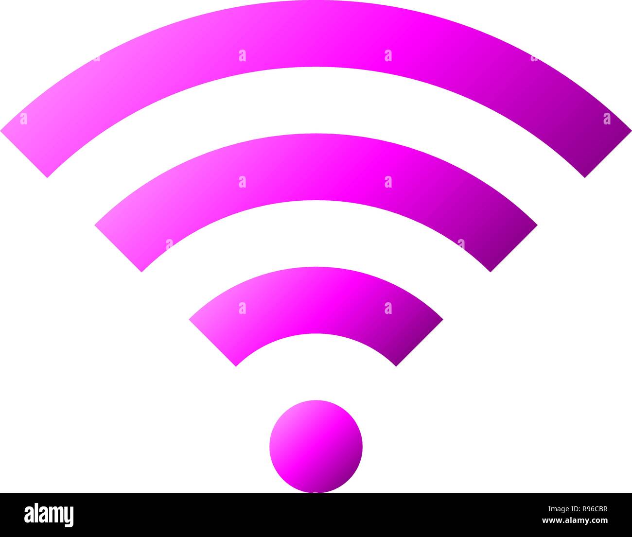 Wifi symbol icon - purple simple gradient, isolated - vector ...